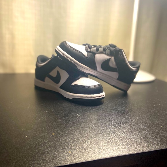 White and black nike dunk lows panda, size 13c. - Shoes